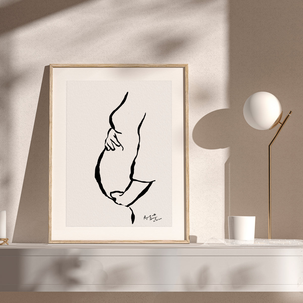 Custom baby bump sketch – Maiko Nagao