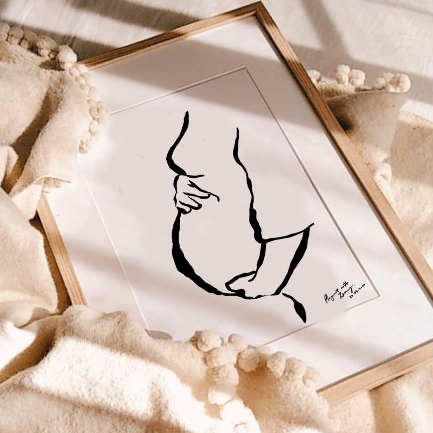 Custom baby bump sketch – Maiko Nagao